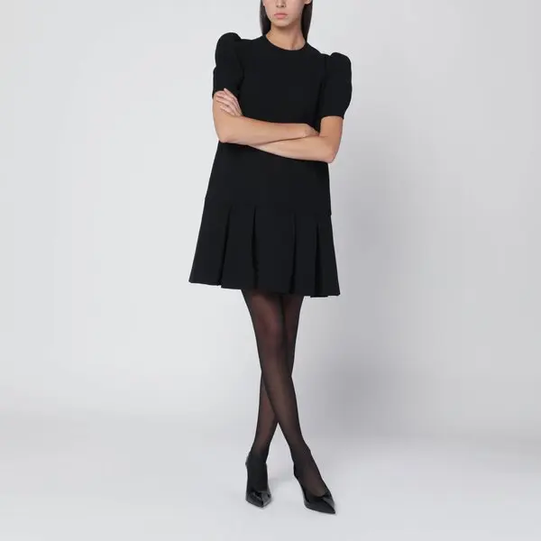 Moschino Mini Dress With Puff Sleeves And Pleated Skirt