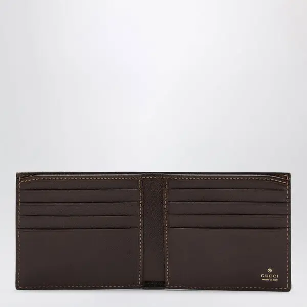 Gucci Essence Classic Bi-fold Wallet In Sand Gg Canvas - Beige