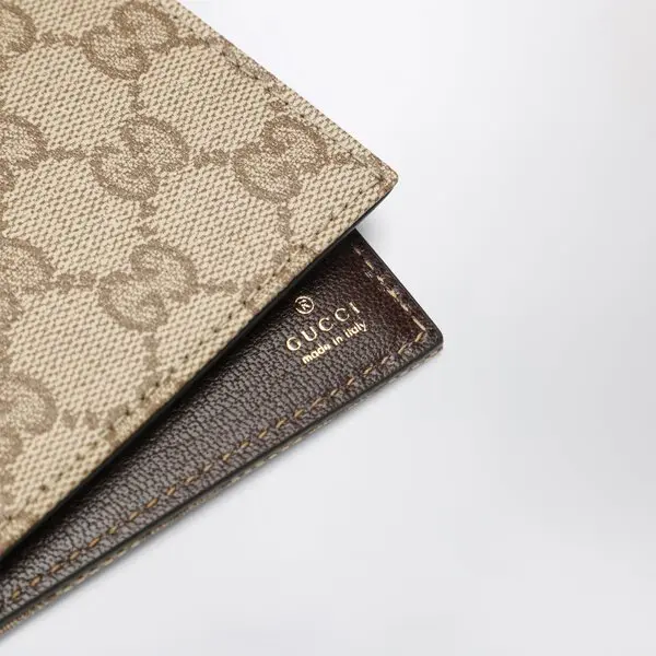 Gucci Essence Classic Bi-fold Wallet In Sand Gg Canvas - Beige