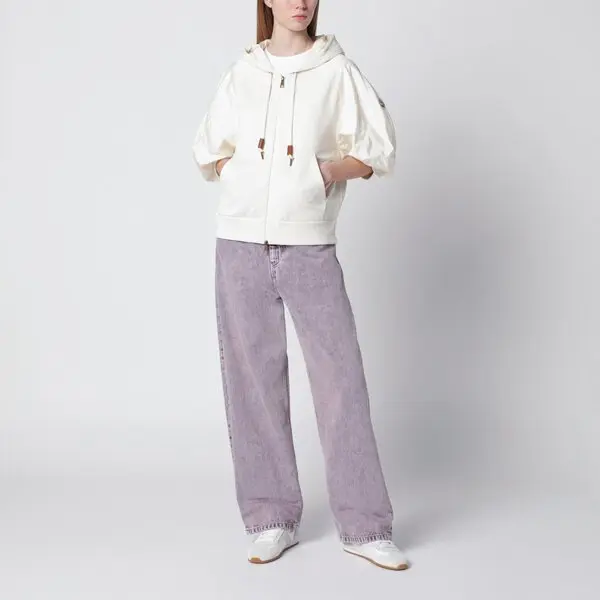 Moncler Short Sleeve Jersey Hooded Sweatshirt