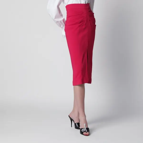Valentino Garavani Midi Skirt With Ruched Detail - Red