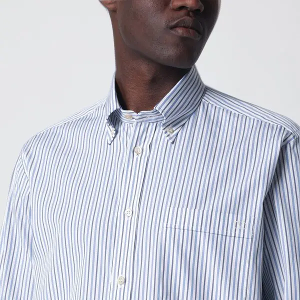 Valentino Garavani Ivory Shirt With And Blue Stripes