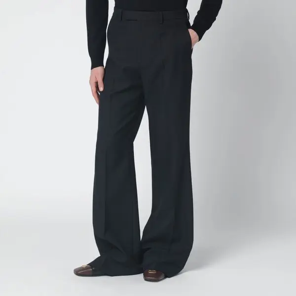 Valentino Garavani Wool-blend Flared Trousers - Black