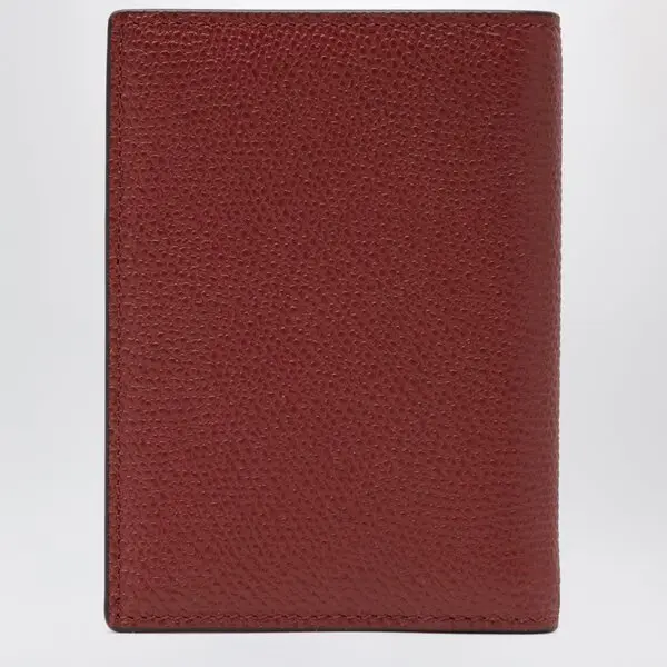 Valentino Garavani Dark Vlogo Card Holder In Grained Leather