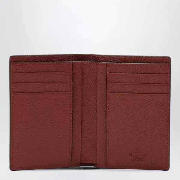 Valentino Garavani Dark Vlogo Card Holder In Grained Leather