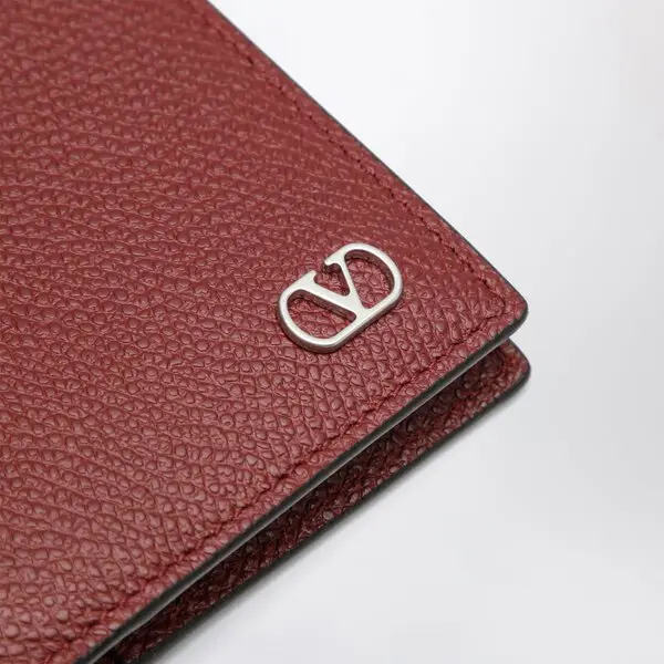 Valentino Garavani Dark Vlogo Card Holder In Grained Leather