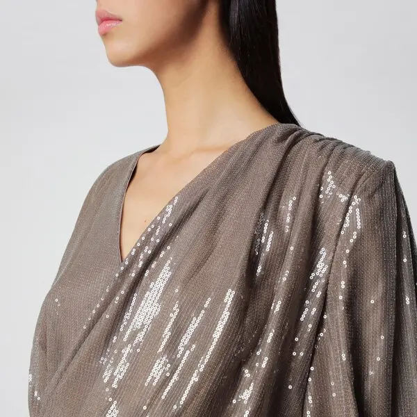 ROTATE BY BIRGER CHRISTENSEN Sequin Long Sleeve Mini Dress