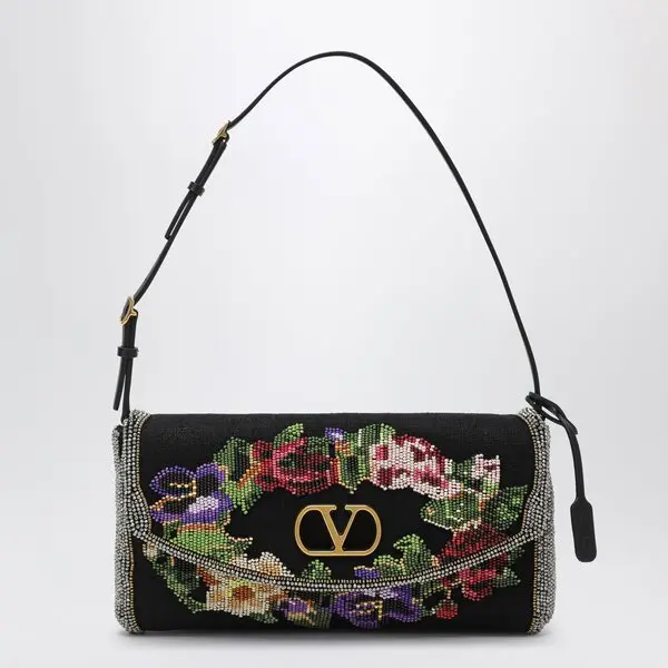 Valentino Garavani Small Shoulder Bag With Floral Bead Embroidery