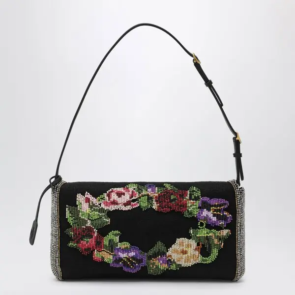 Valentino Garavani Small Shoulder Bag With Floral Bead Embroidery