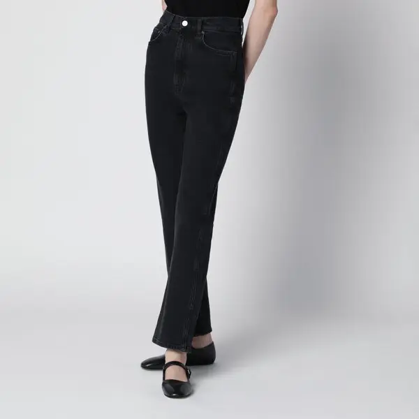 ANINE BING Jane High-rise Slim Jeans In Vintage Denim - Black
