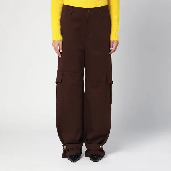 Moschino Wide Cargo Trousers - Brown