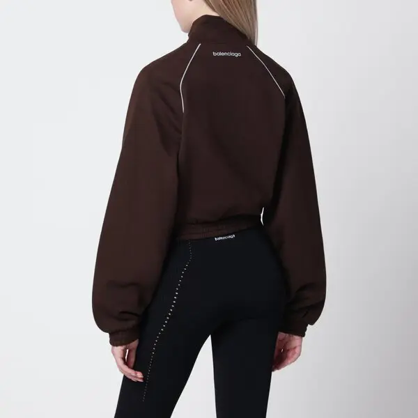 Balenciaga Mocha Dry Fleece Techwear Track Jacket