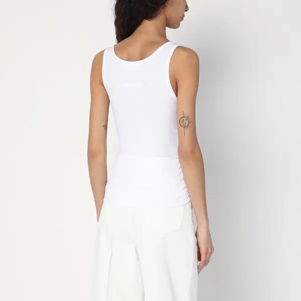 Moschino Cotton Tank Top With Lace-up Detail