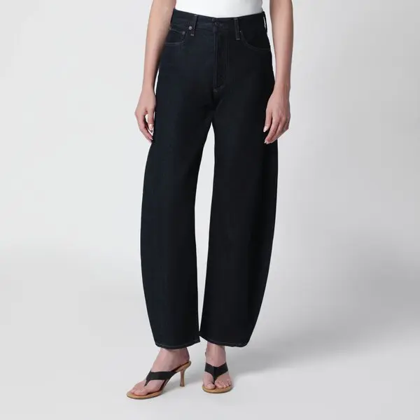 AGOLDE Luna High Rise Pieced Taper Jeans In Indigo Denim - Blue