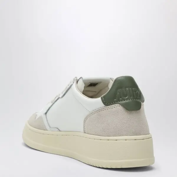 AUTRY Medalist Low Sneakers In /green Leather And Suede - White