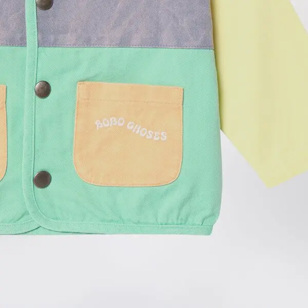 BOBO CHOSES Colour-block Cotton Jacket