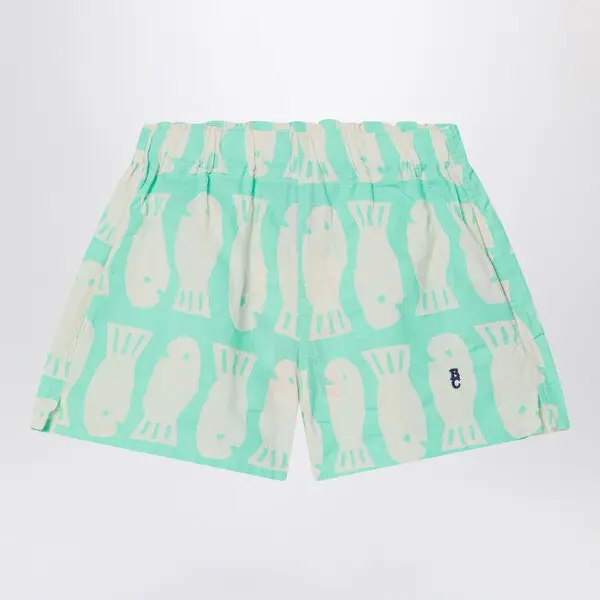 BOBO CHOSES Lucky Fish Aqua Green Shorts