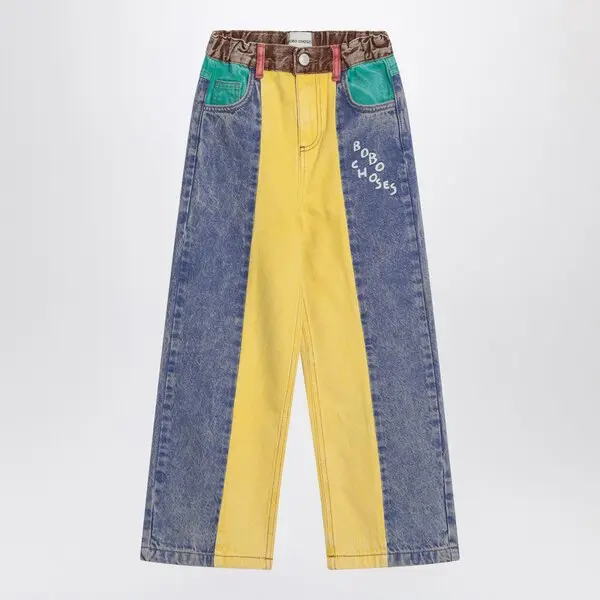 BOBO CHOSES Colour-block Jeans With Logo