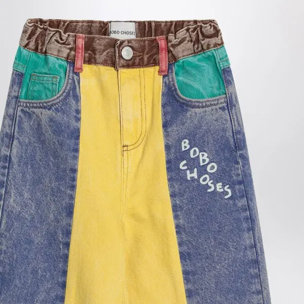 BOBO CHOSES Colour-block Jeans With Logo