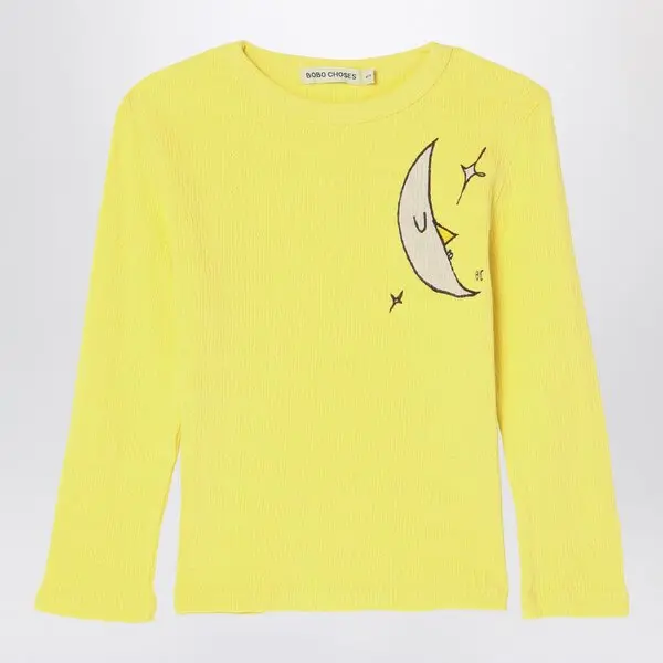 BOBO CHOSES Long Sleeve T-shirt With Moon Print - Yellow