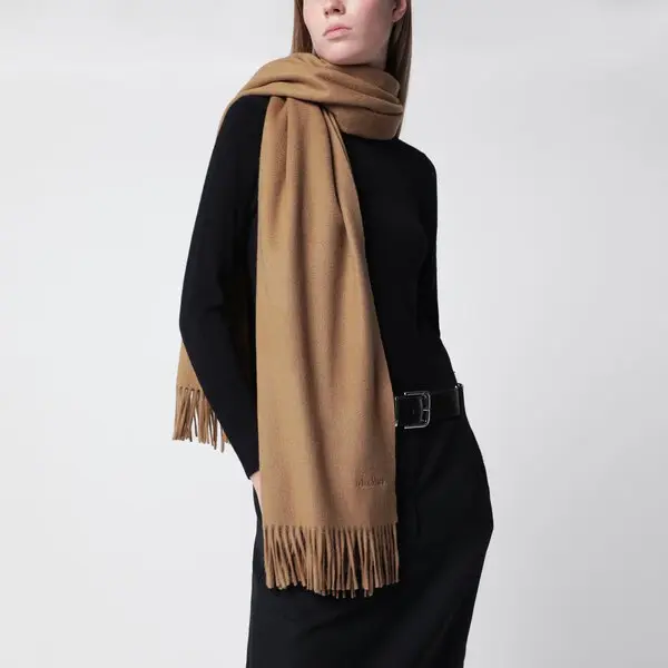 Max Mara Camel Cashmere Scarf