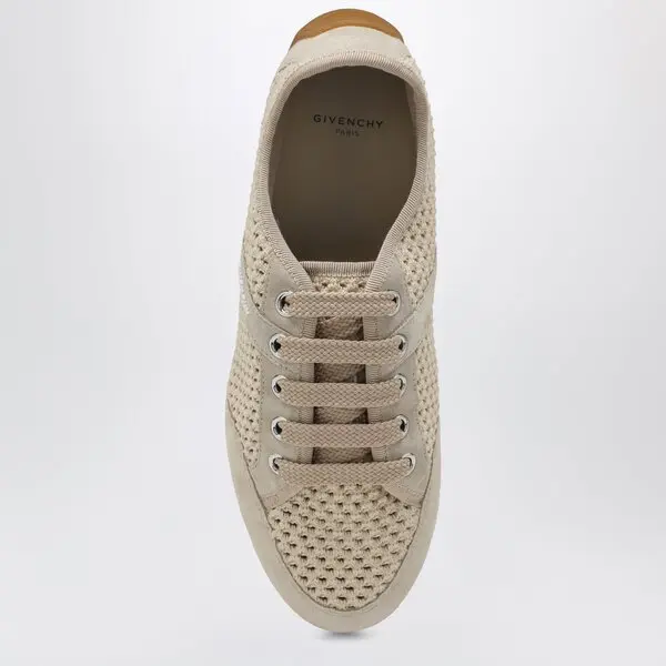 Givenchy Slimline Sneakers In Mesh And Suede - Beige