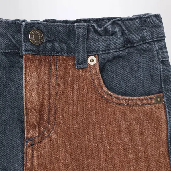BOBO CHOSES Colour-block Jeans With Logo Patch