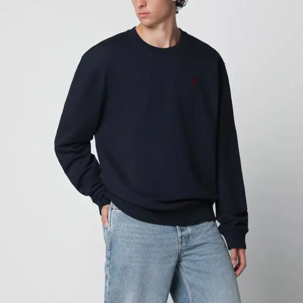 AMI Paris De Coeur Midnight Sweatshirt - Blue