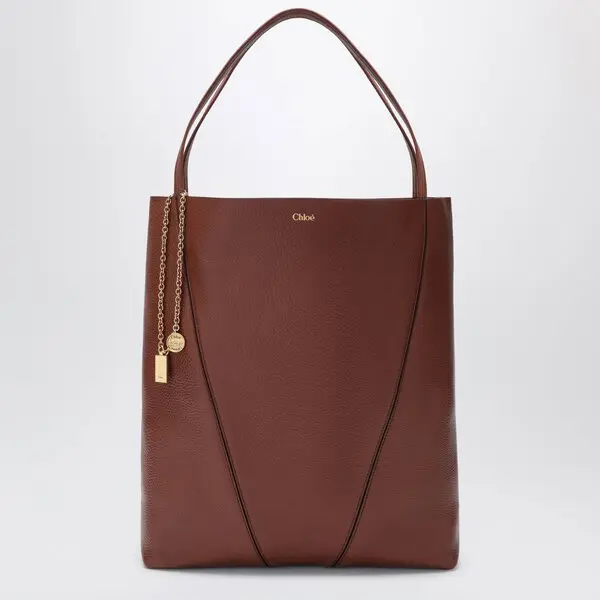 Chloé Large Tote Bag With Logo Medals - Brown