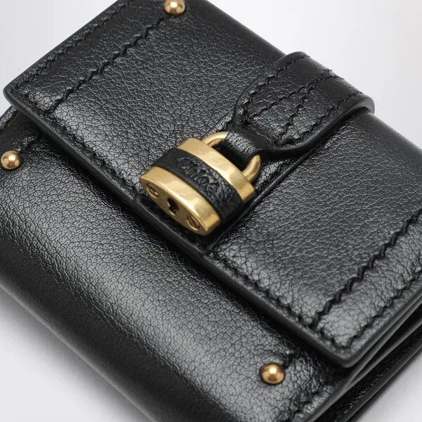 Chloé Mini Paddington Trifold Leather Wallet - Black