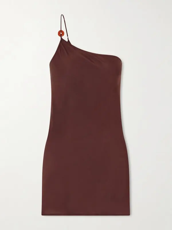 SARA CRISTINA Embellished Silk-crepe Mini Dress