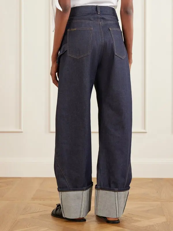 JW Anderson High-rise Embroidered Wide-leg Jeans