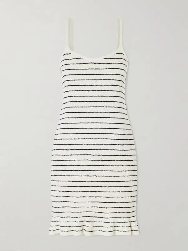 JW Anderson Striped Cotton-blend Terry Mini Dress - Multi