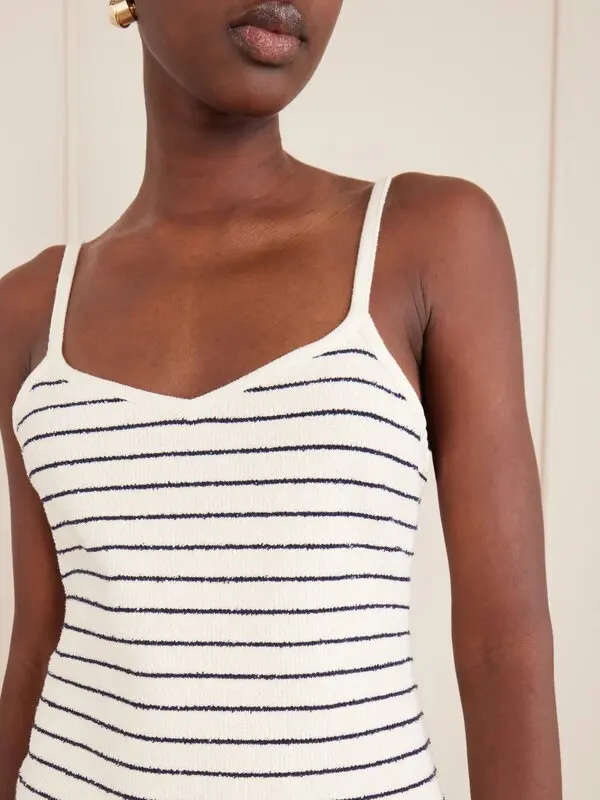 JW Anderson Striped Cotton-blend Terry Mini Dress