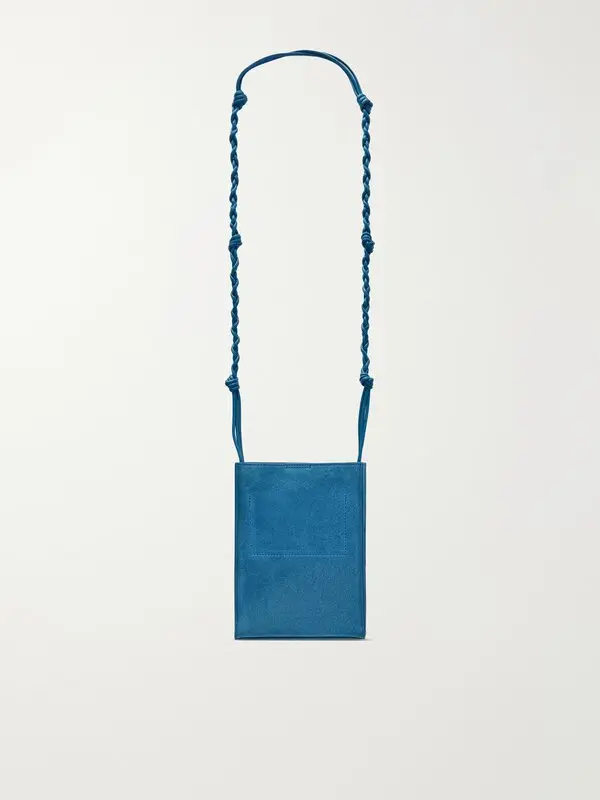 JIL SANDER Tangle Small Suede Shoulder Bag - Blue