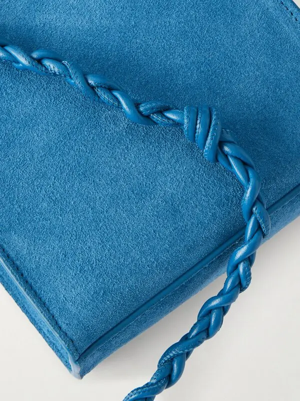 JIL SANDER Tangle Small Suede Shoulder Bag - Blue