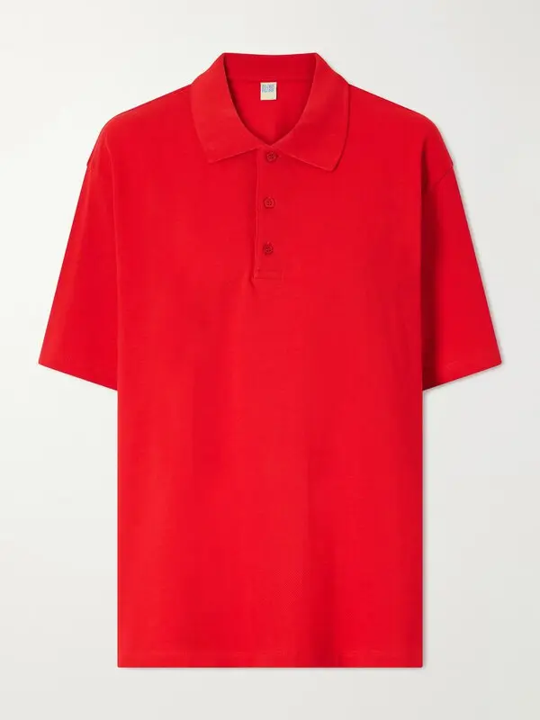 FLORE FLORE Julie Organic Cotton-piqué Polo Shirt - Red
