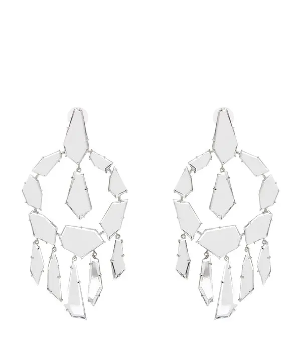 Alexander McQueen Mirror Drop Earrings - Silver