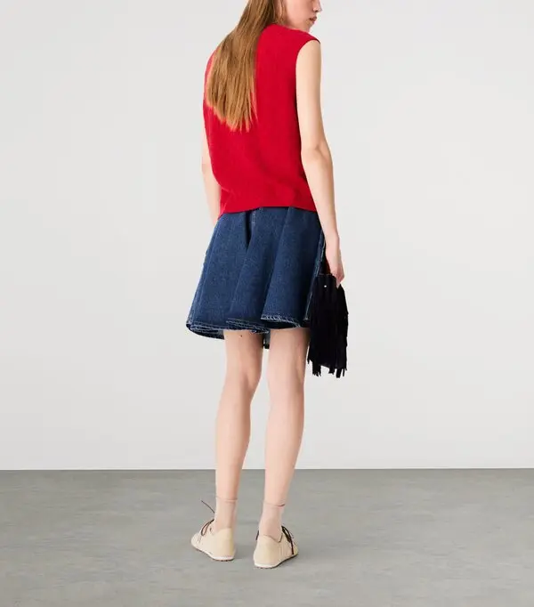 Maje Wool-cashmere Knitted Sweater Vest With Gold-tone Buttons