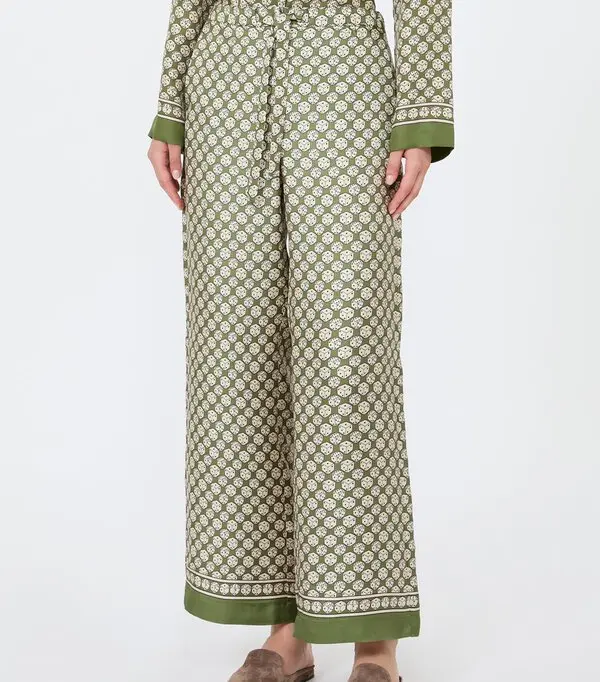 Max Mara Silk Twill Wide-leg Trousers