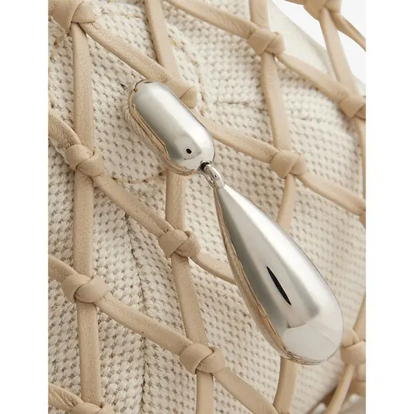 Savette Macrame Leather Pouch - Bone