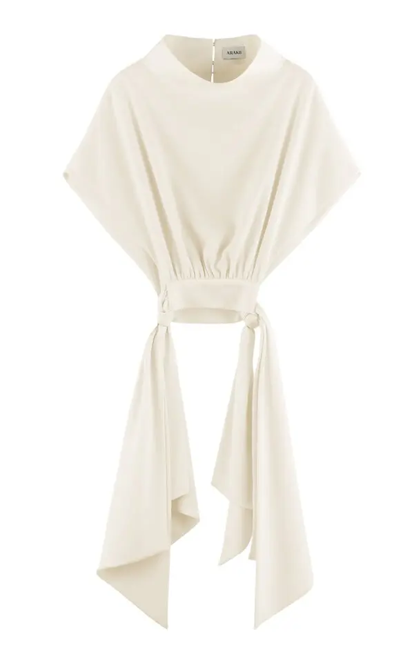 Arakii Exclusive Draped Crepe Top - Off-white