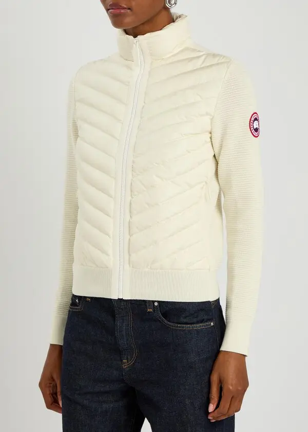 Canada Goose Hybridge Padded Shell And Wool-knit Jacket