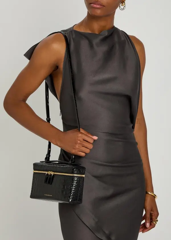 Victoria Beckham Vanity Crocodile-effect Leather Cross-body Bag