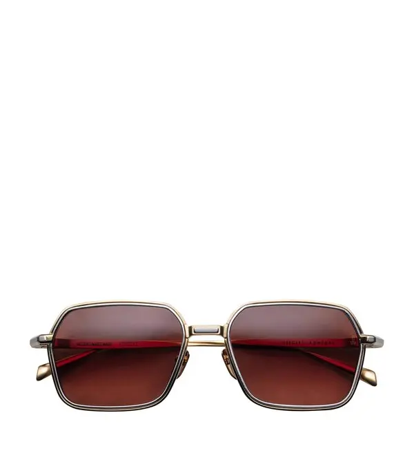 JACQUES MARIE MAGE Titanium Admiral Sunglasses - Brown