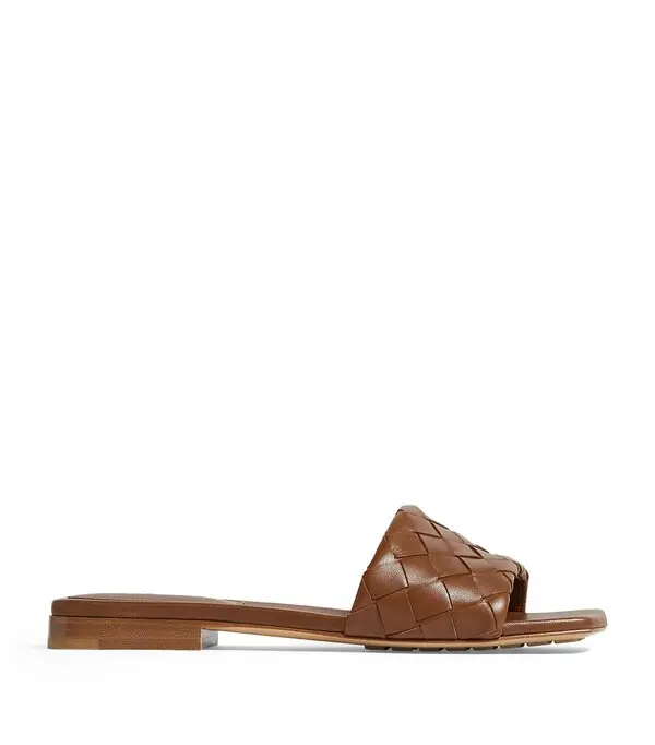 Bottega Veneta Lambskin Parco Mules - Red