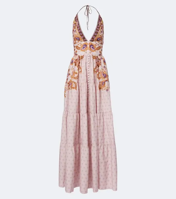 ALEXANDRA MIRO Clover Printed Cotton And Silk Maxi Dress - Multicoloured