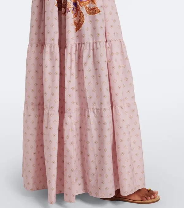ALEXANDRA MIRO Clover Printed Cotton And Silk Maxi Dress