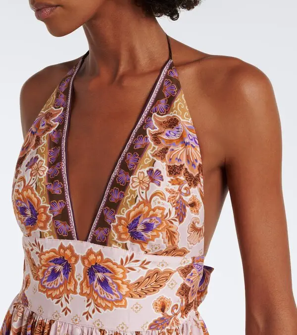 ALEXANDRA MIRO Clover Printed Cotton And Silk Maxi Dress