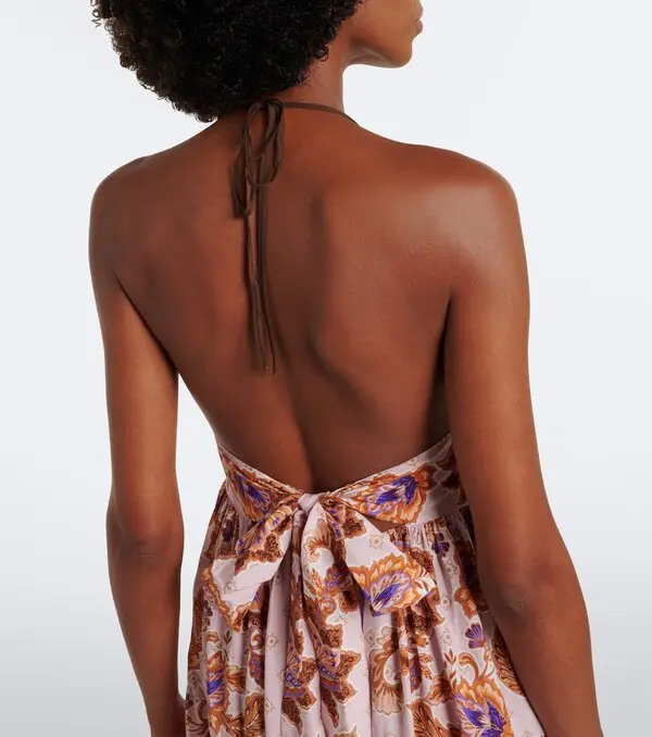 ALEXANDRA MIRO Clover Printed Cotton And Silk Maxi Dress
